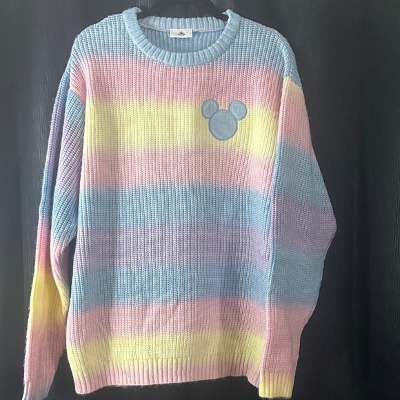 Disney | Sweaters | Disney Tokyo Pastel Striped Sweater With Mouse ...